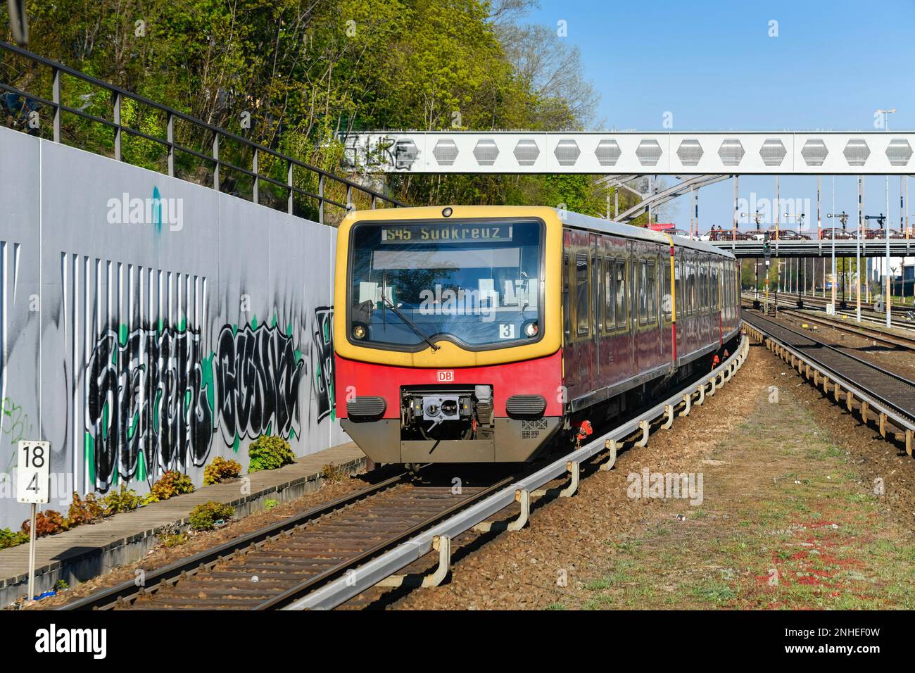 Ringbahn near Hermannstrasse station, Neukoelln, Berlin, Germany Stock ...