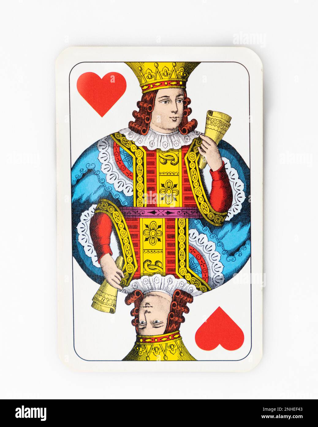 Preference cards, French playing cards, King of Hearts, white ...