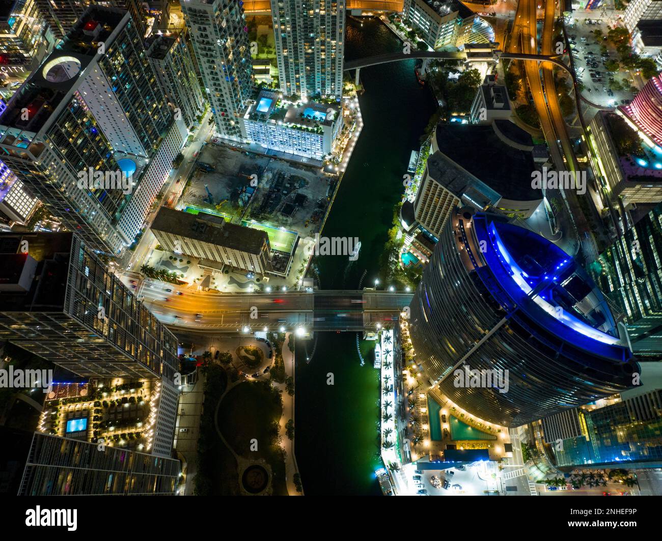 Aerial brickell miami river hi-res stock photography and images - Alamy