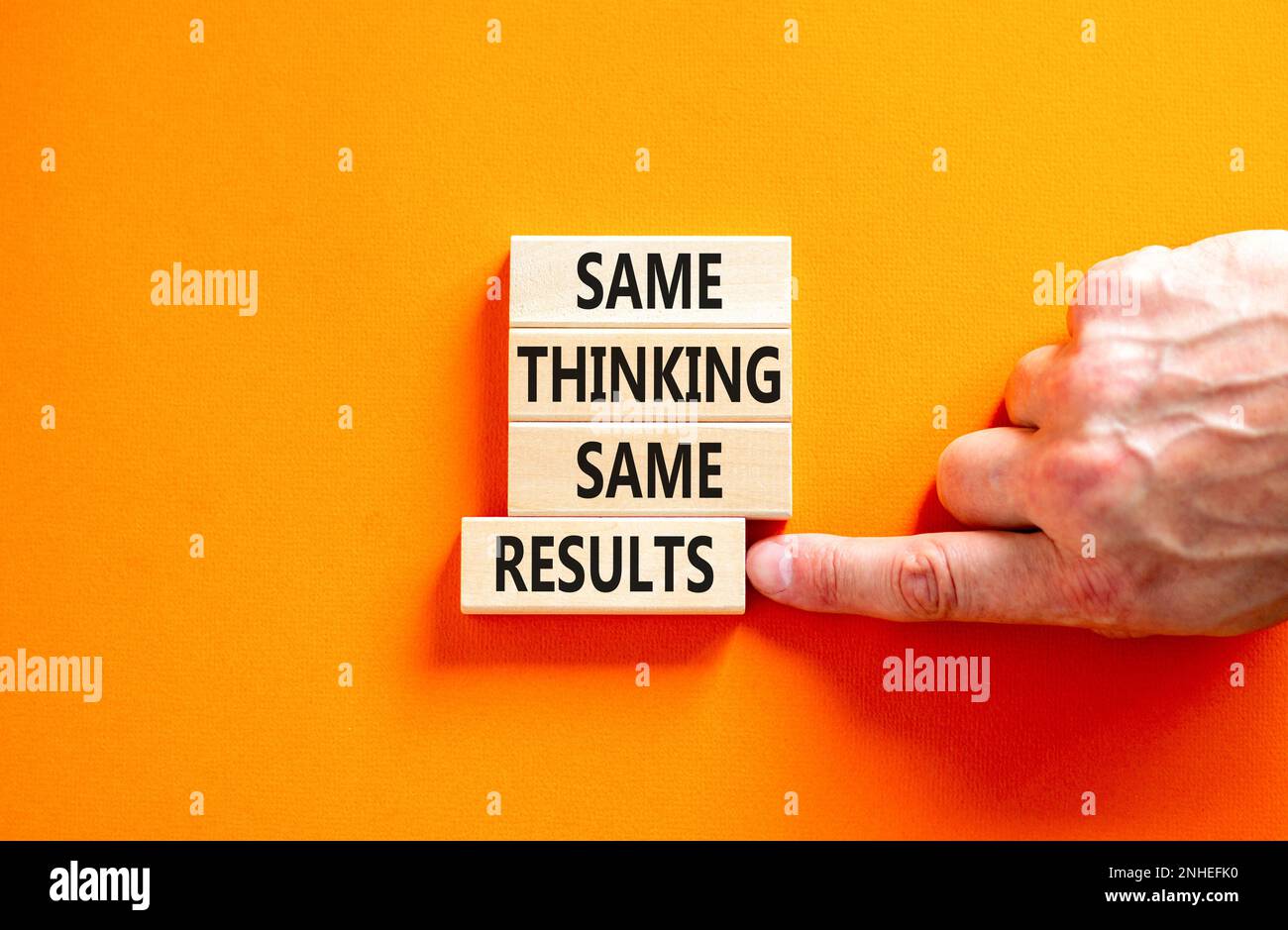Same thinking and results symbol. Concept word Same thinking same ...