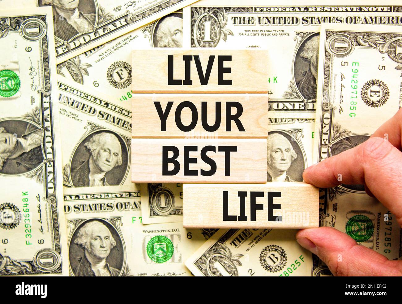 Live your best life symbol. Concept words Live your best life on wooden ...