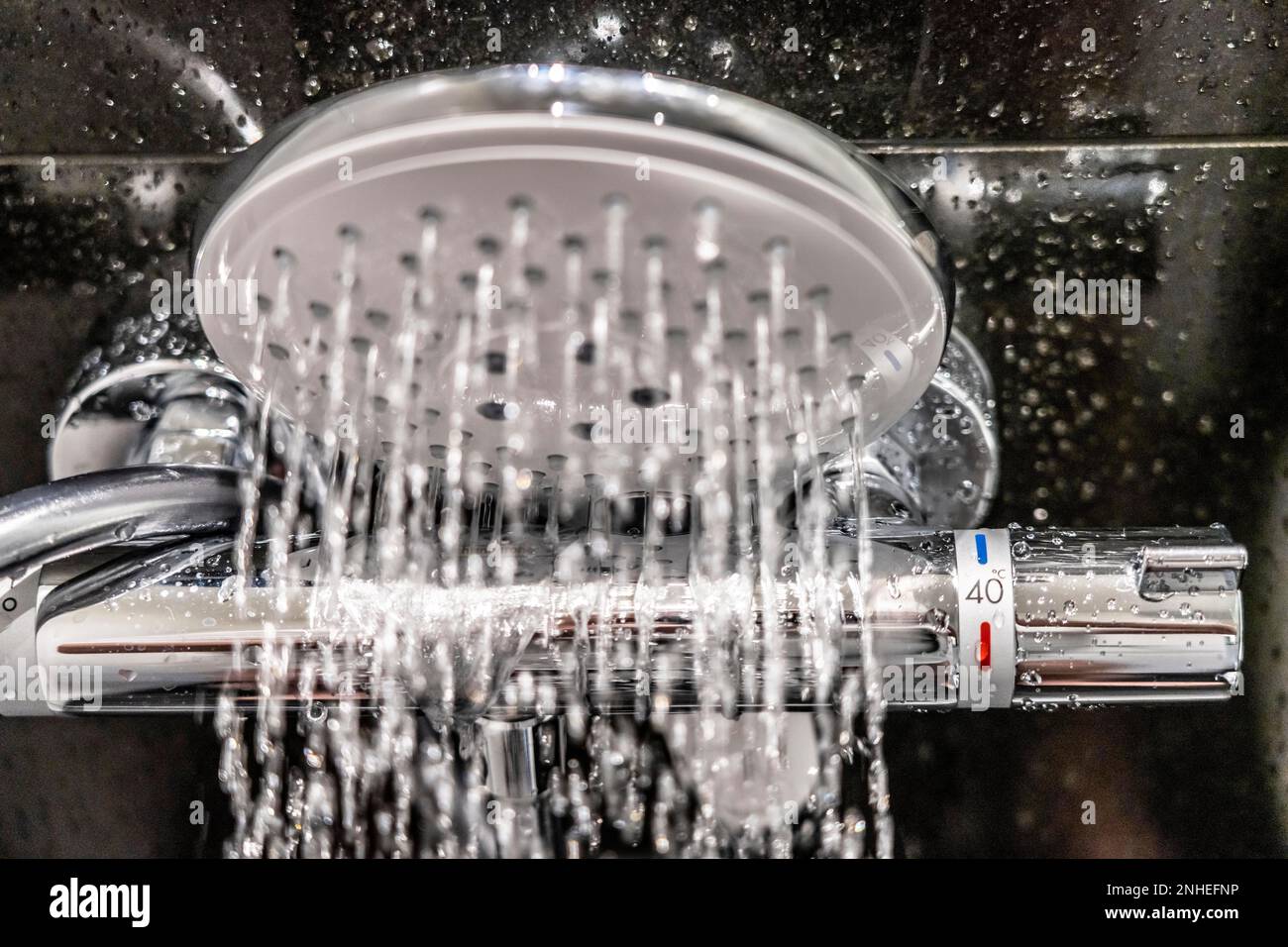 Shower, fitting, temperature control, temperature control of the shower ...