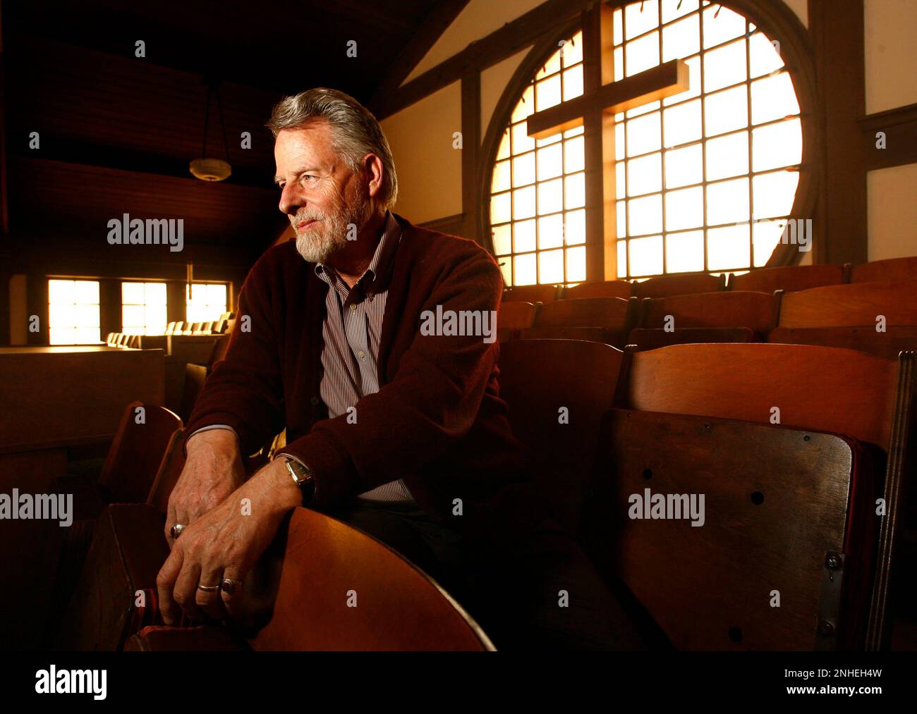 johnson01 001 mac.jpg Pastor Bill on the balcony of his College Ave. Church. Pastor Bill Beatty ...