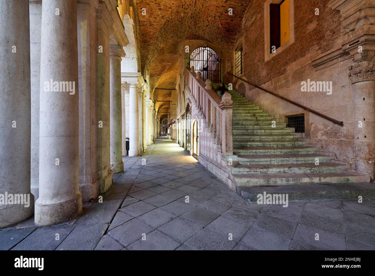 The medieval arcade in Piazza dei Signori. Vicenza, Veneto, Italy Stock ...