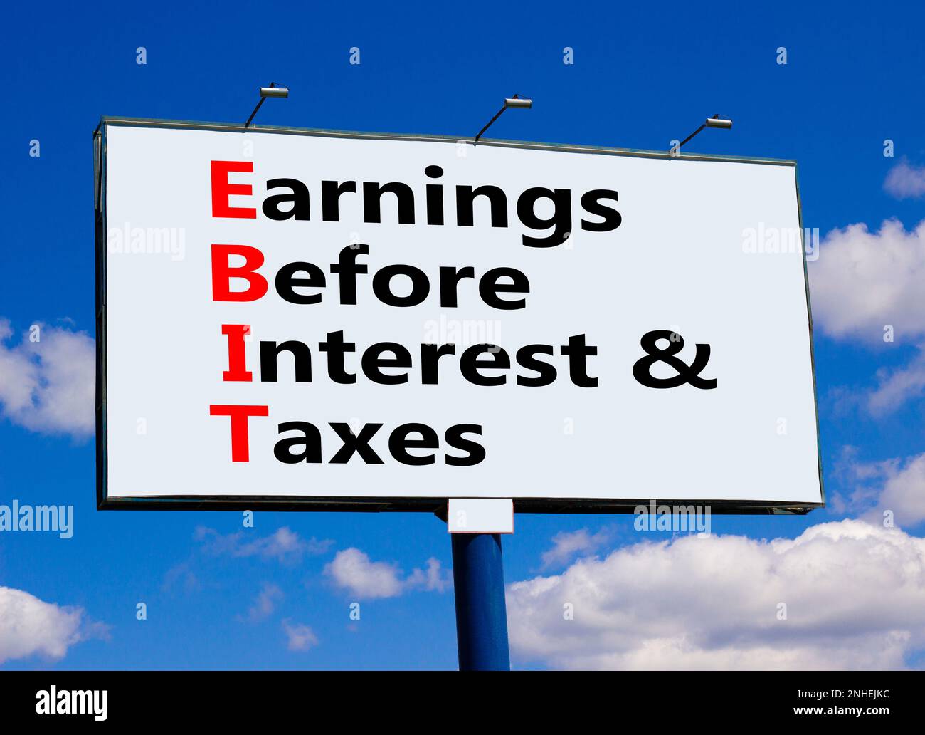 EBIT symbol. Concept words EBIT earnings before interest and taxes on ...