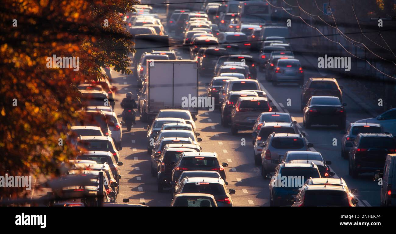 The daily grind of the morning commute is brought to life in this photo ...