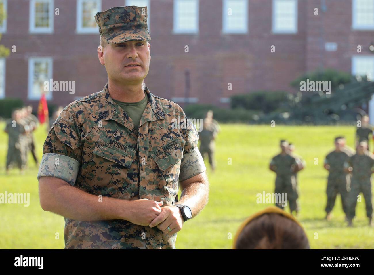U.S. Marine Corps Sgt. Maj. James Myrick, the sergeant major of Combat ...