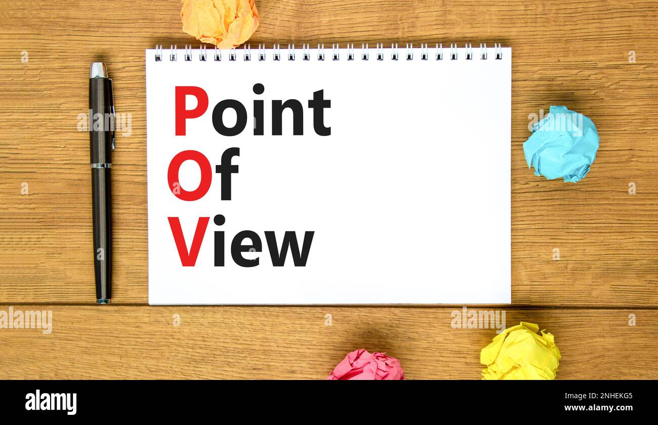 POV point of view symbol. Concept words POV point of view on white note ...