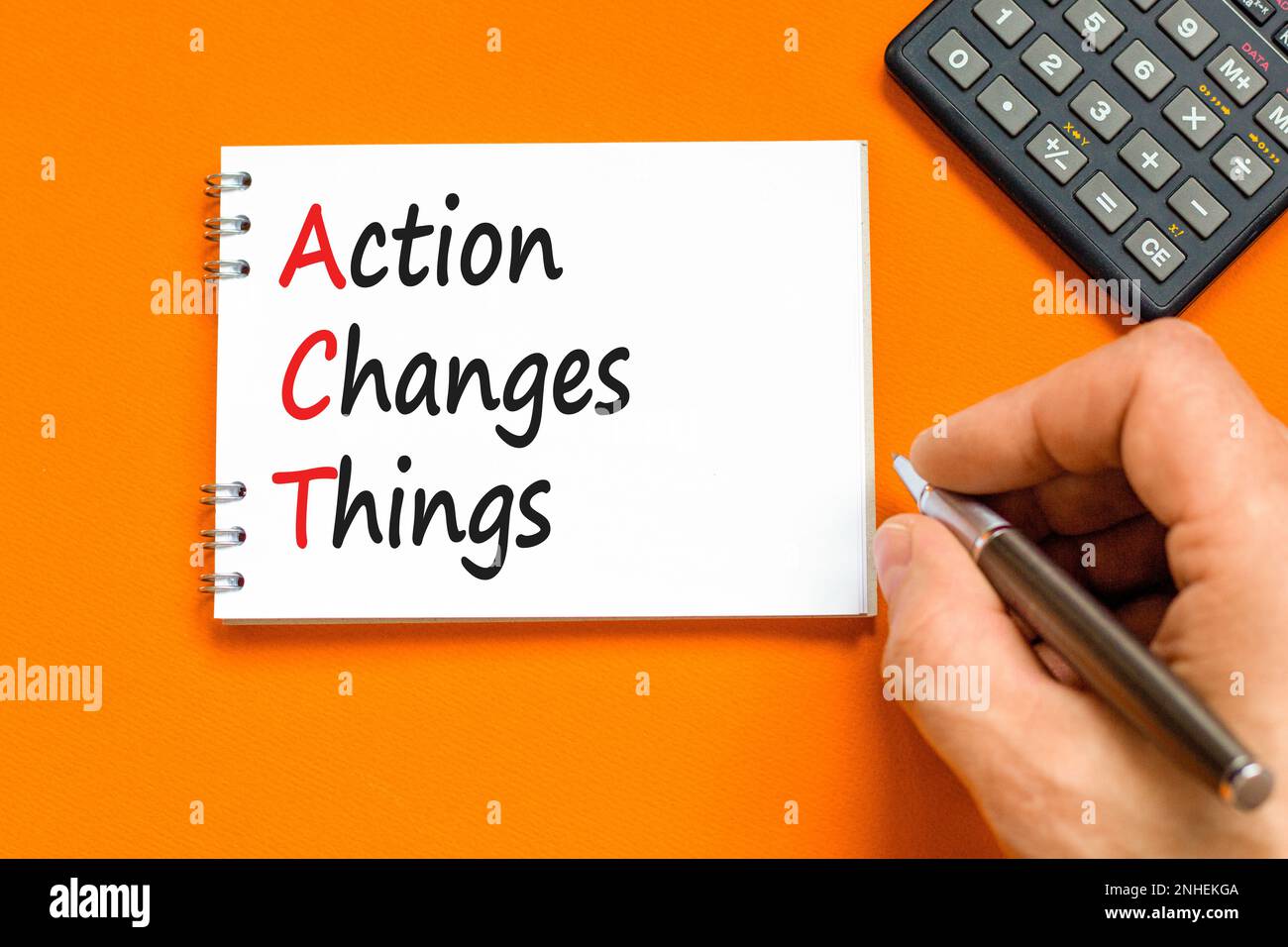 ACT action changes things symbol. Concept words ACT action changes ...