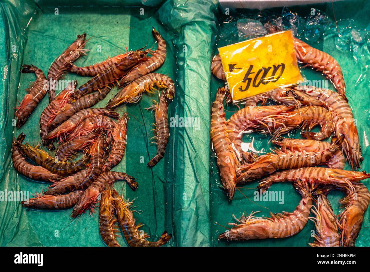 Tokyo Japan. Fish Market. Big prawns Stock Photo - Alamy