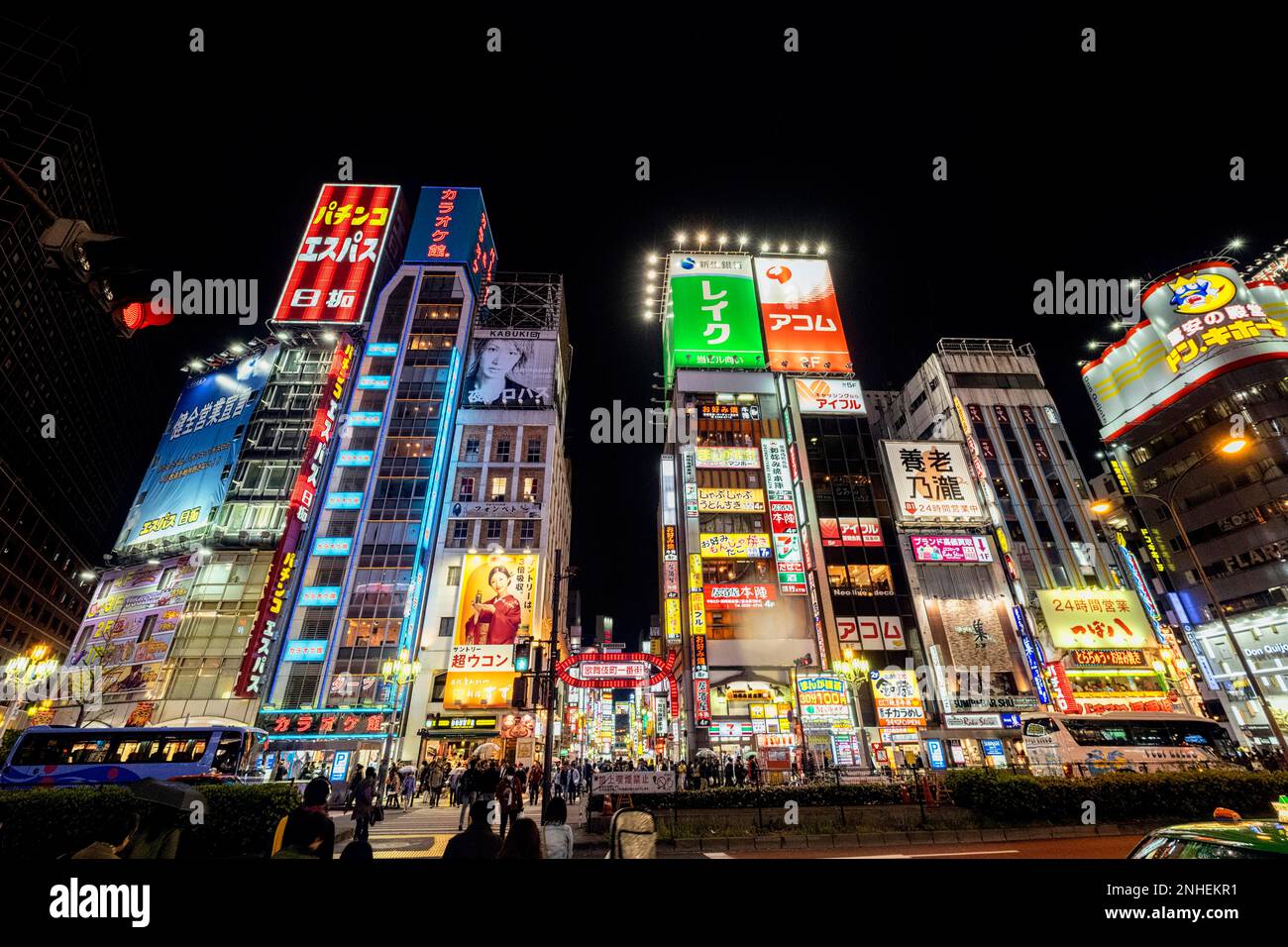 Tokyo Japan. Neon bright lights in Shinjuku district by night Stock ...
