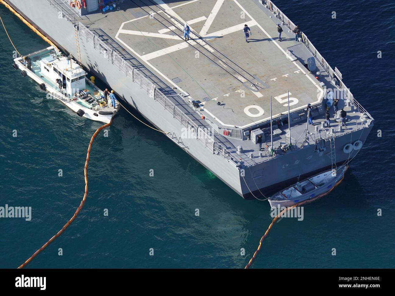 An aerial photo taken from Yomiuri's helicopter shows the Japanese ...