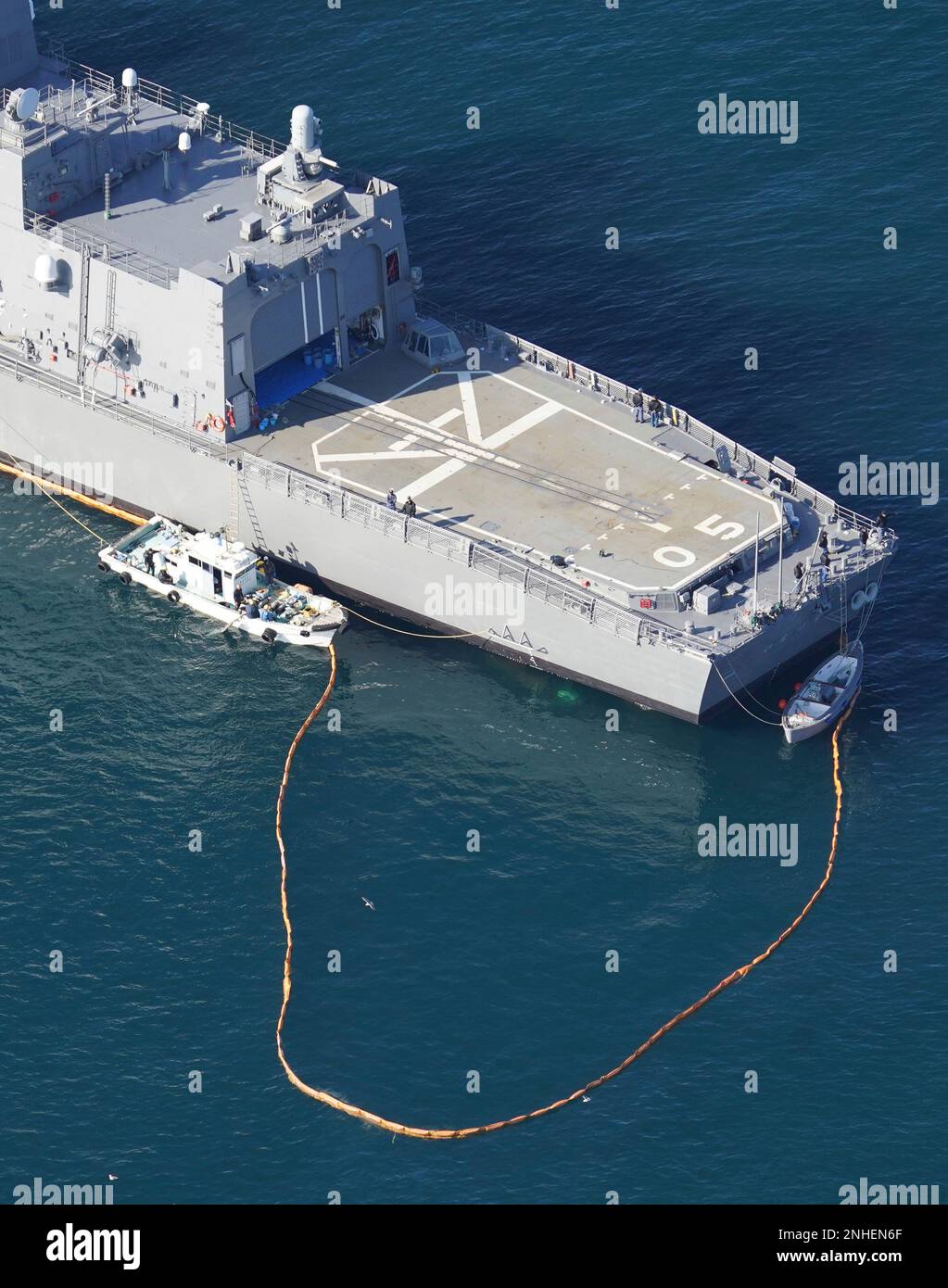 An aerial photo taken from Yomiuri's helicopter shows the Japanese ...