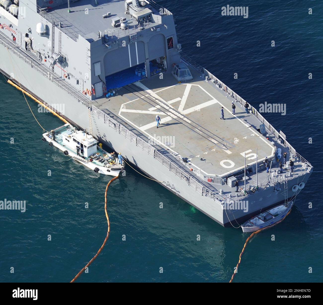 An aerial photo taken from Yomiuri's helicopter shows the Japanese ...