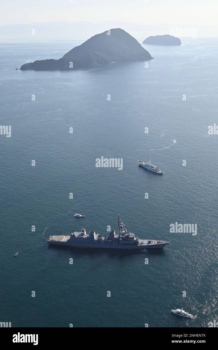 An aerial photo taken from Yomiuri's helicopter shows the Japanese ...