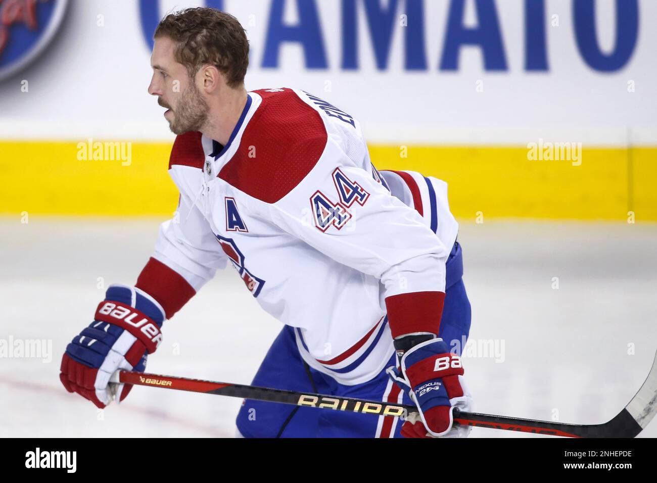 NHL profile photo on Montreal Canadiens player Joel Edmundson at a game ...
