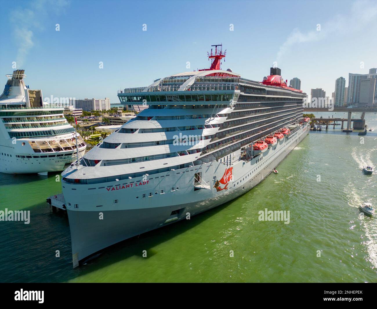 Miami, FL, USA - February 19, 2023: Aerial photo Virgin Valiant Lady ...