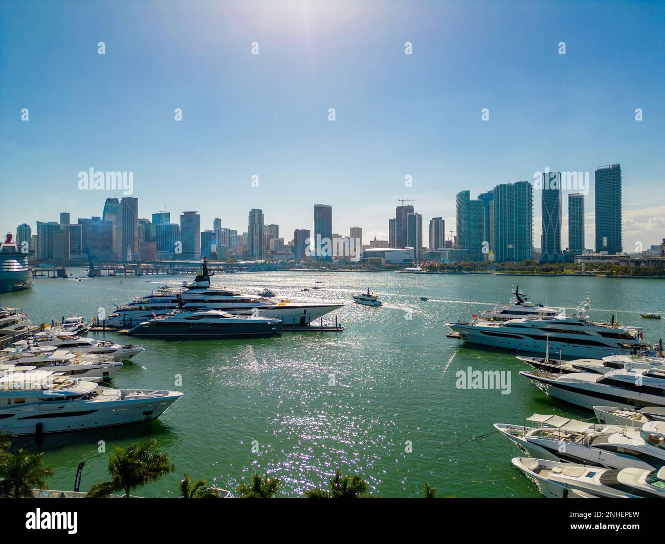 Aerial photo yachts in Miami circa 2023 Stock Photo - Alamy