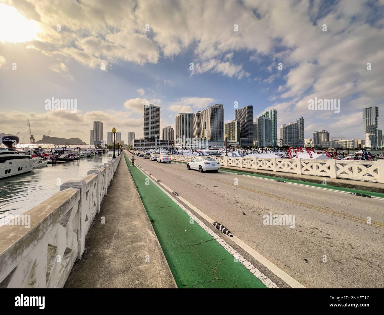 Miami, FL, USA - February 18, 2023: Photo of the Venetian Causeway ...