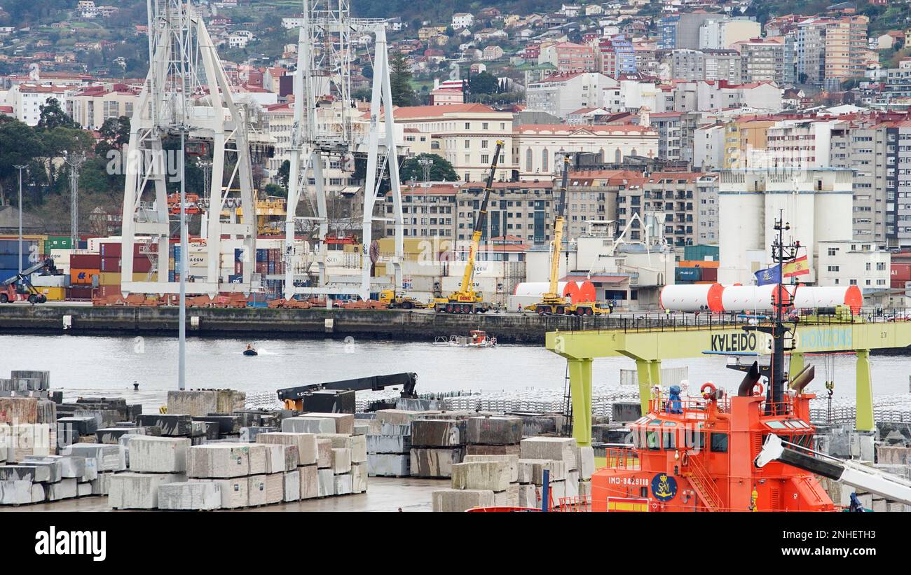The Port of Vigo area, January 10, 2023, in Vigo, Pontevedra, Galicia ...