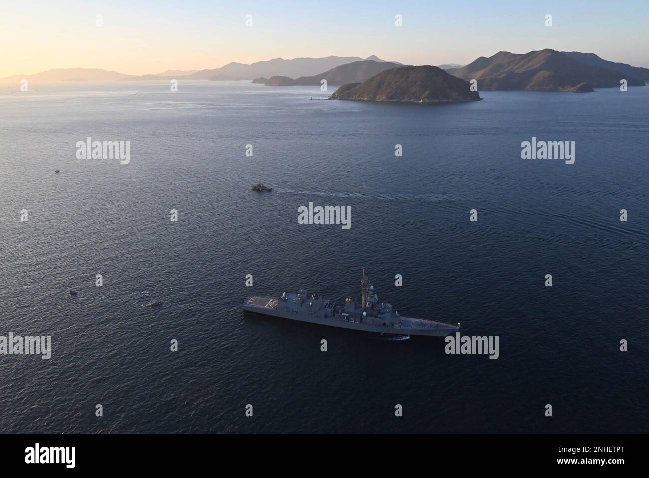 An aerial photo taken from Yomiuri's helicopter shows the Japanese ...