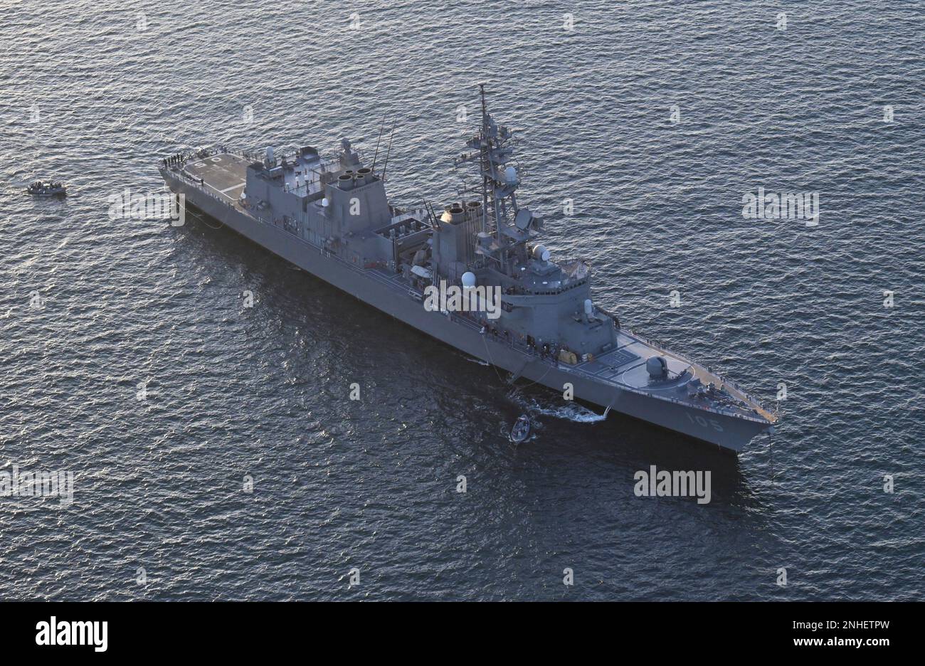 An aerial photo taken from Yomiuri's helicopter shows the Japanese ...