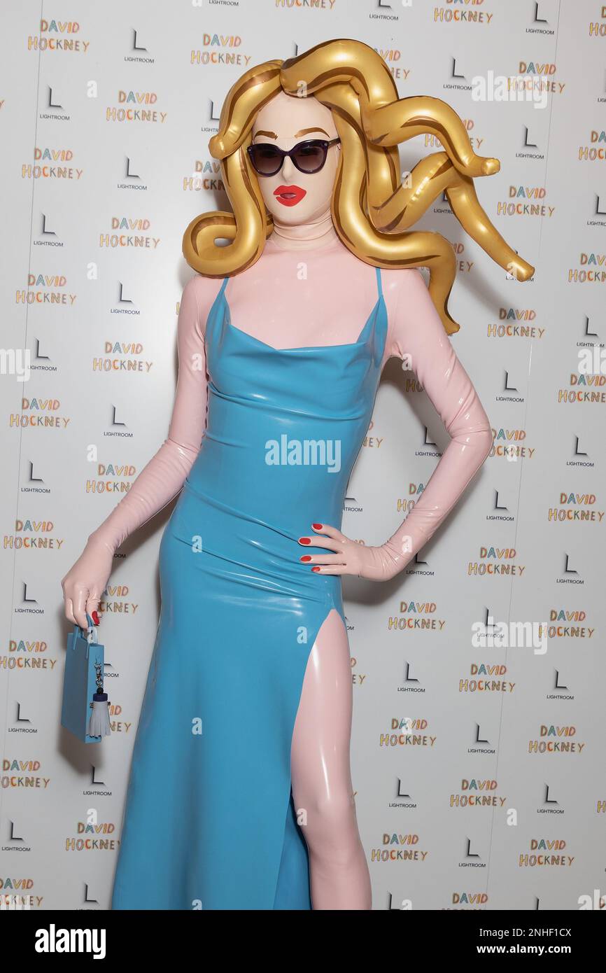 Pandemonia attending the gala opening of David Hockney: Bigger & Closer ...