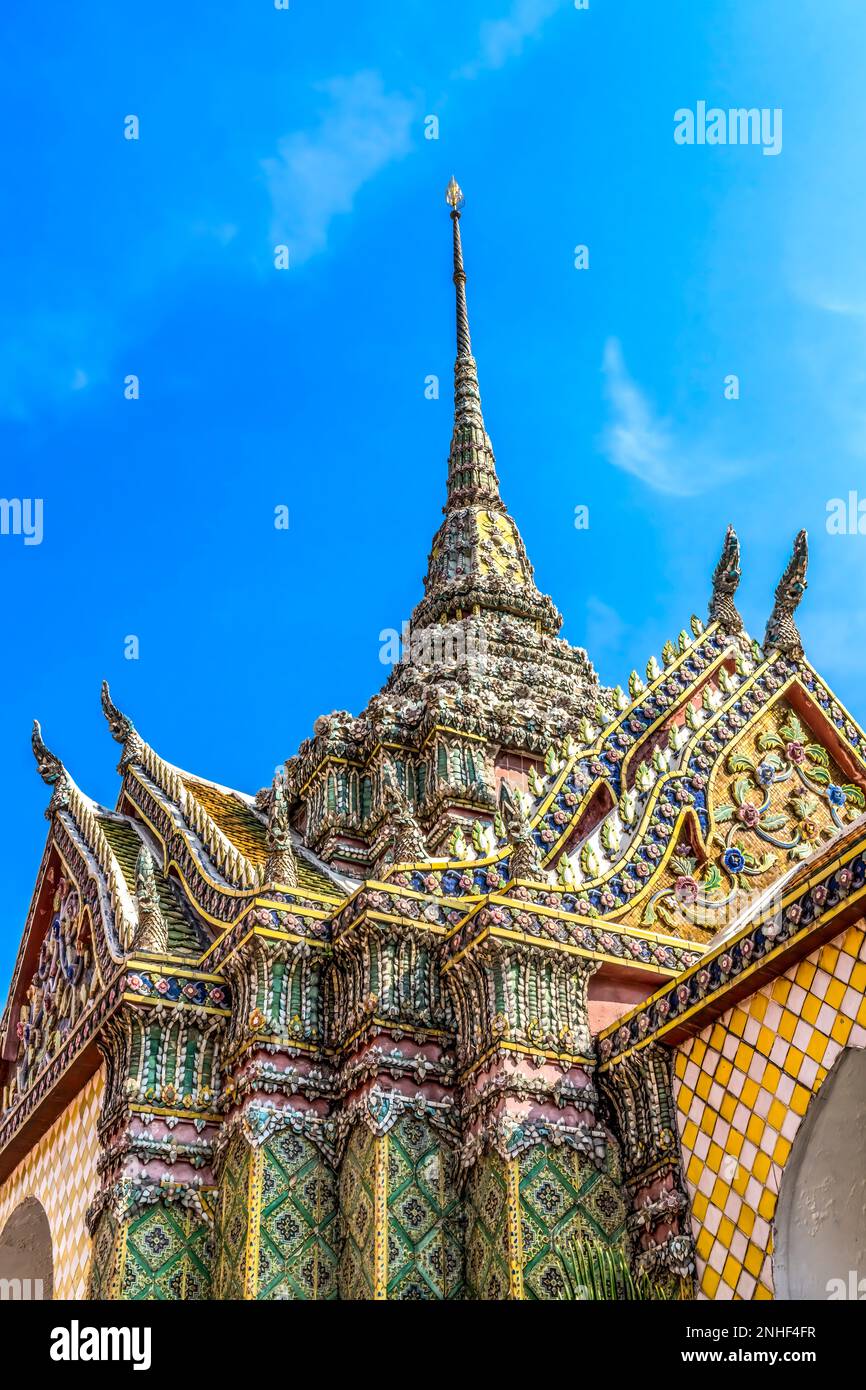 Colorful Porcelain Stupa Prang Grand Palace Bangkok Thailand One of ...