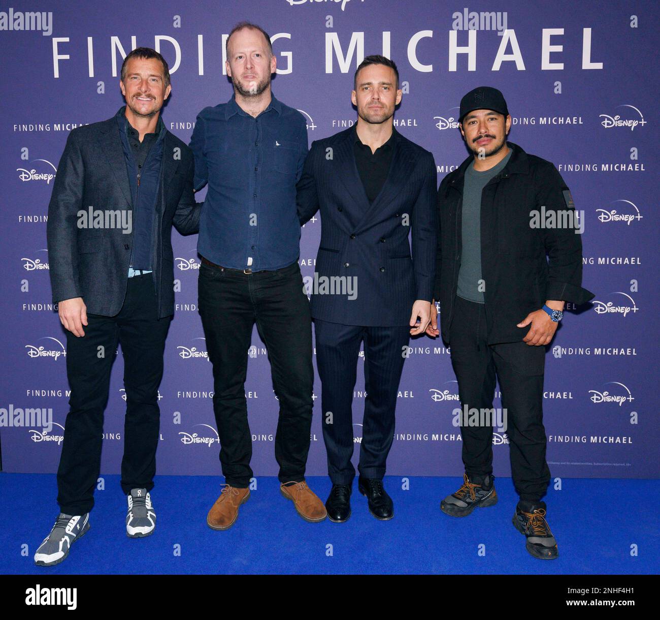 (left to right) Bear Grylls, Tom Hutchings, Spencer Matthews and Nims ...