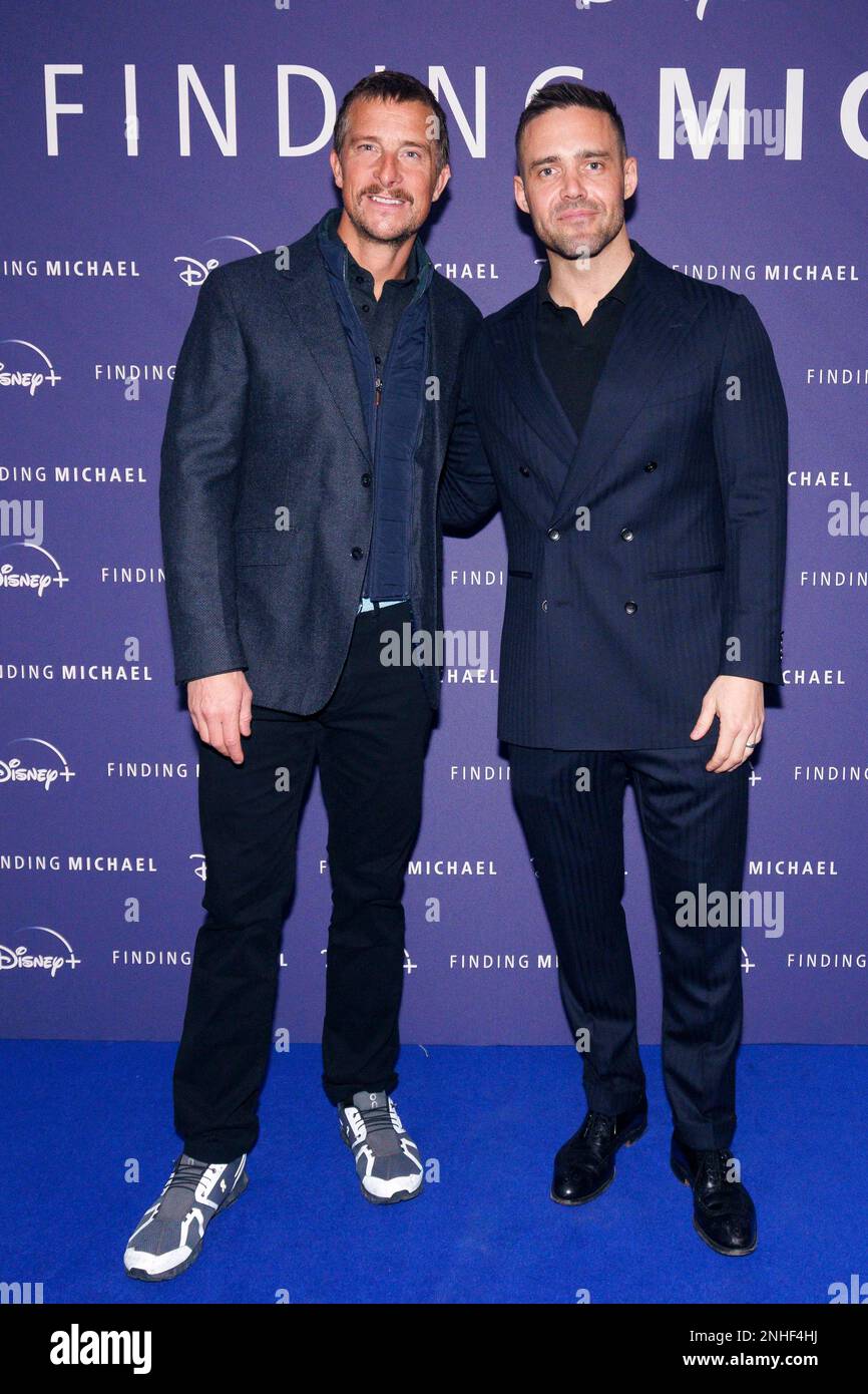 Spencer Matthews and Bear Grylls (left) attending the premiere of the ...
