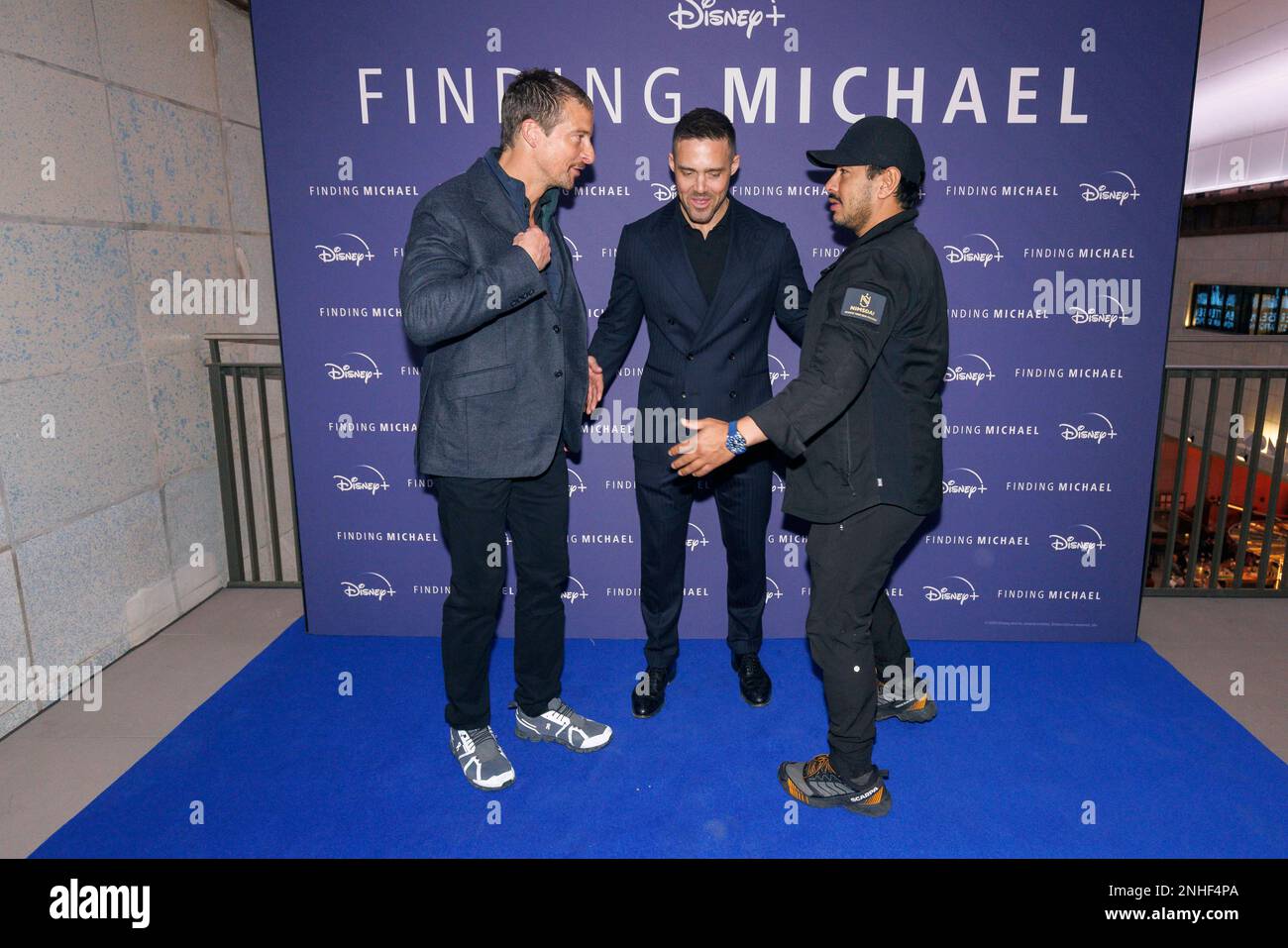 (left to right) Bear Grylls, Spencer Matthews and Nims Purja attending ...