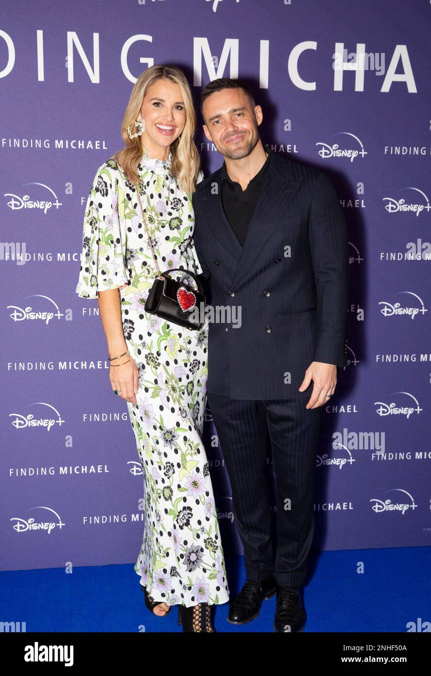 Vogue Williams (left) and Spencer Matthews attending the premiere of ...