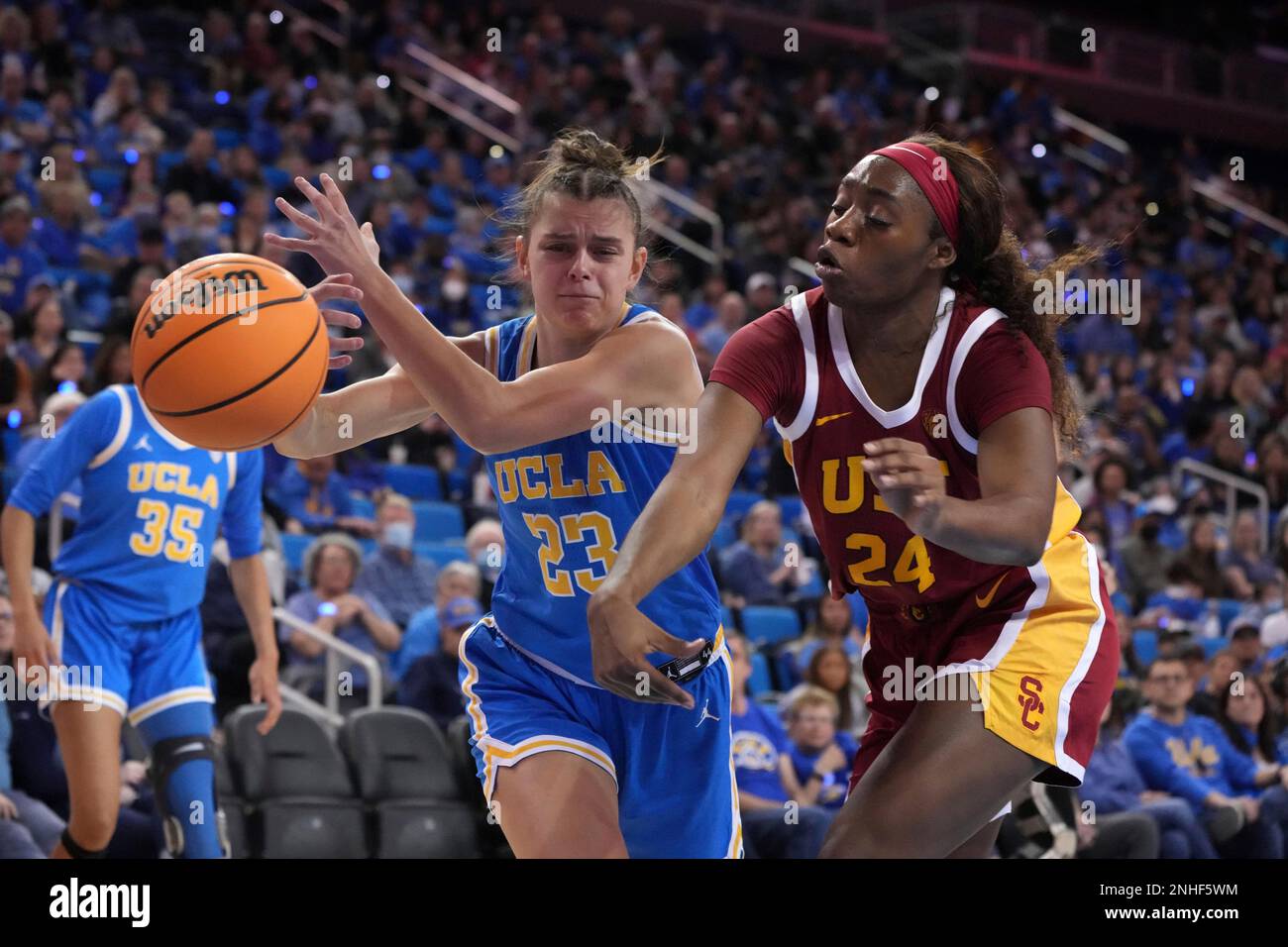 UCLA Bruins guard Gabriela Jaquez (23) and Southern California Trojans ...