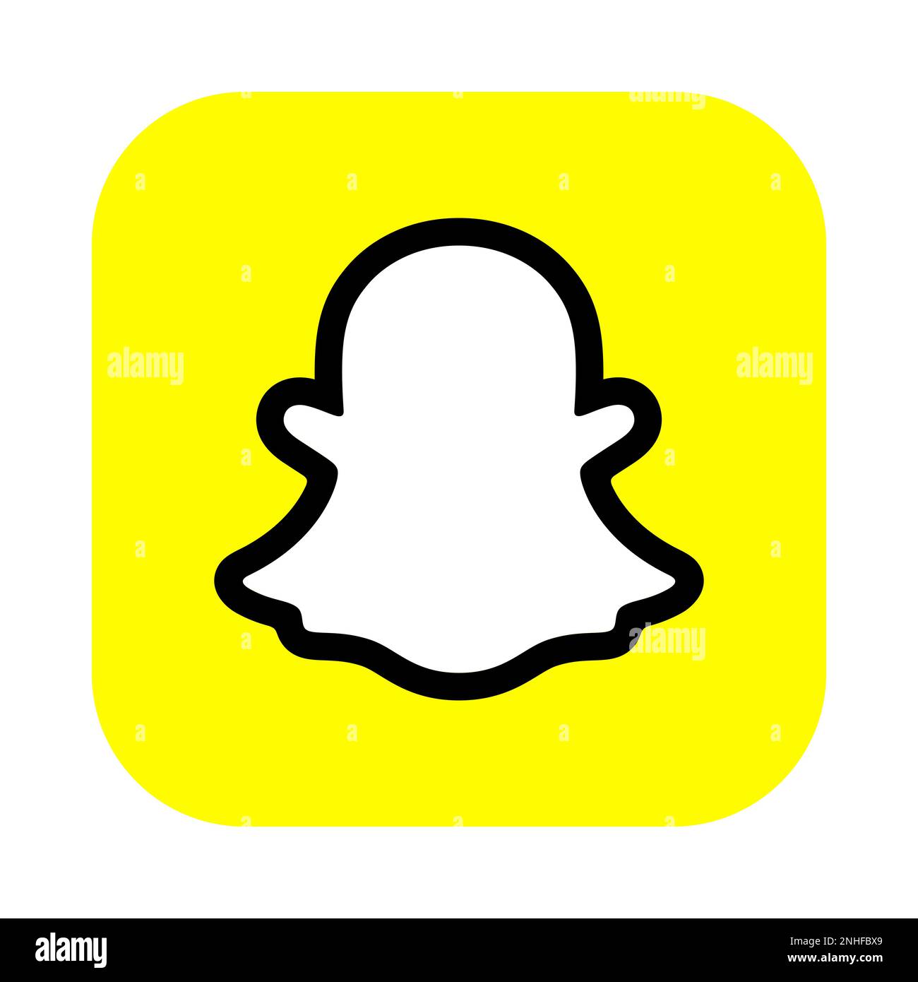 Snapchat instant messaging app icon. Square shape vector illustration ...