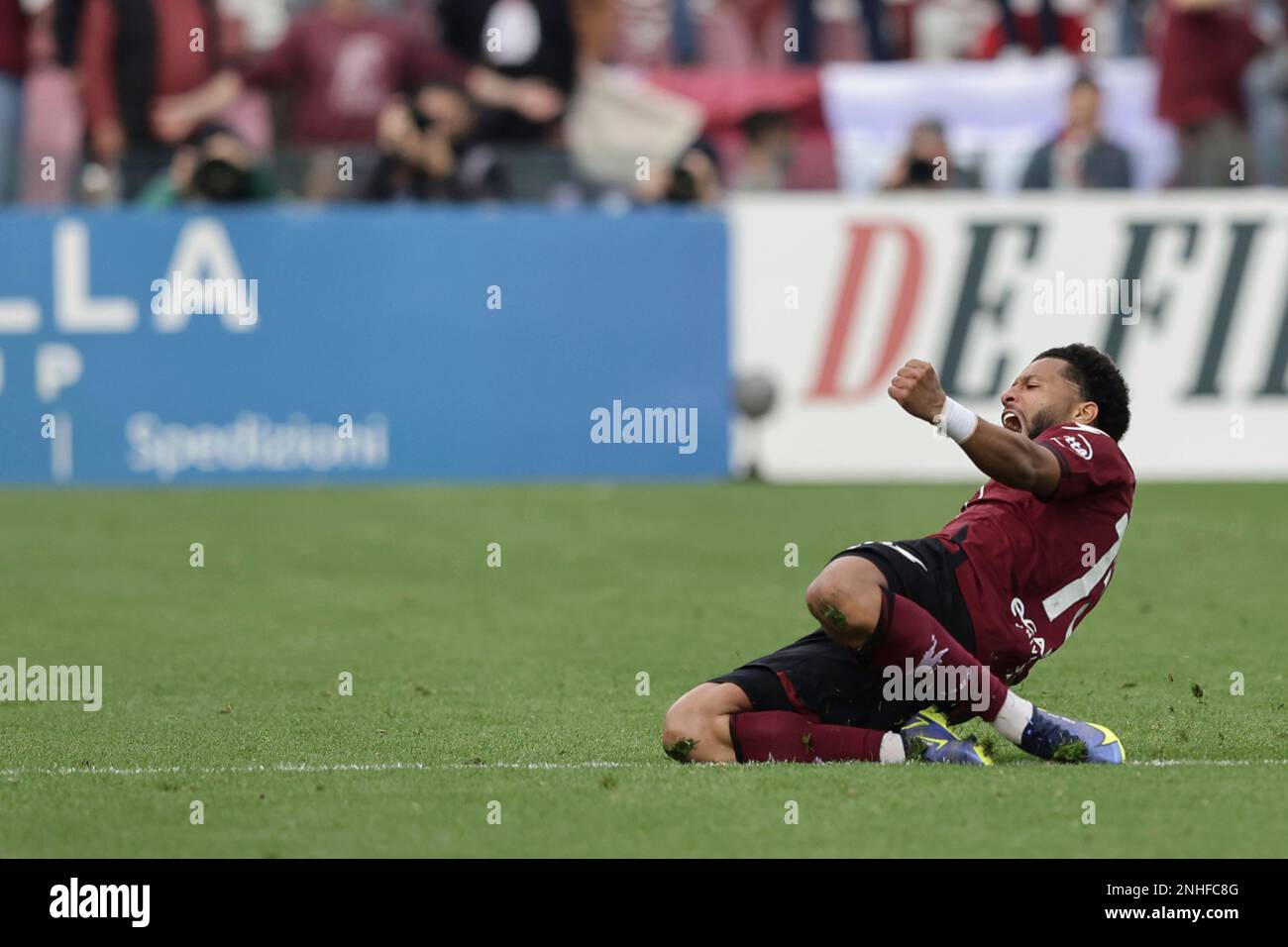 Salernitana's Tonny Vilhena celebrates after scoring to 1-1 during the ...