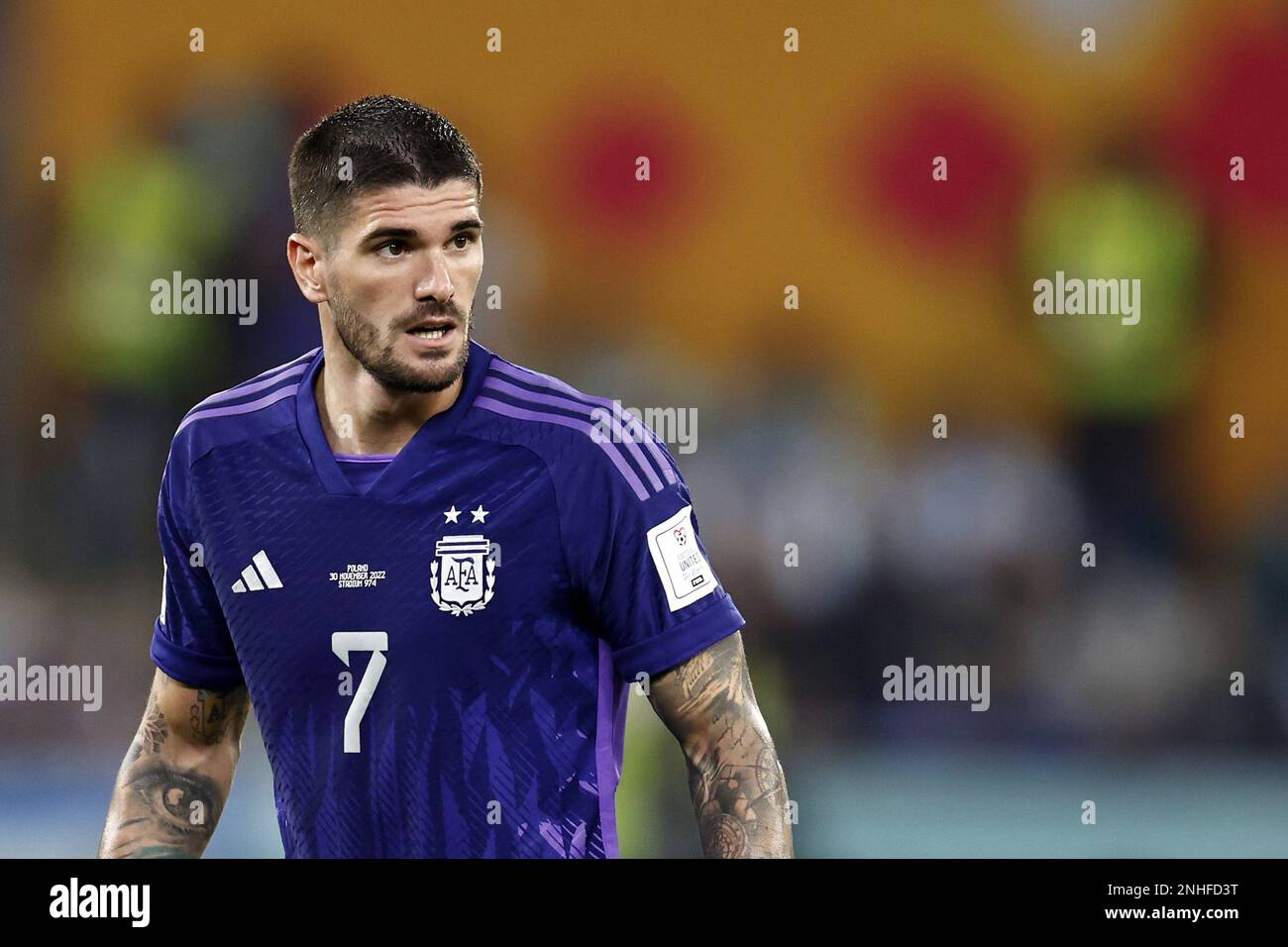 DOHA - Rodrigo De Paul of Argentina during the FIFA World Cup Qatar ...