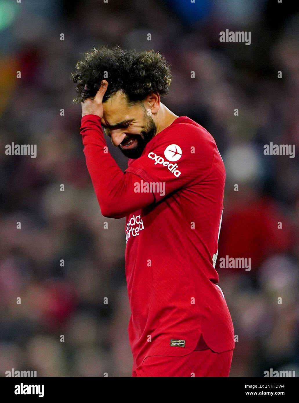 Liverpool's Mohamed Salah appears dejected during the Champions League ...