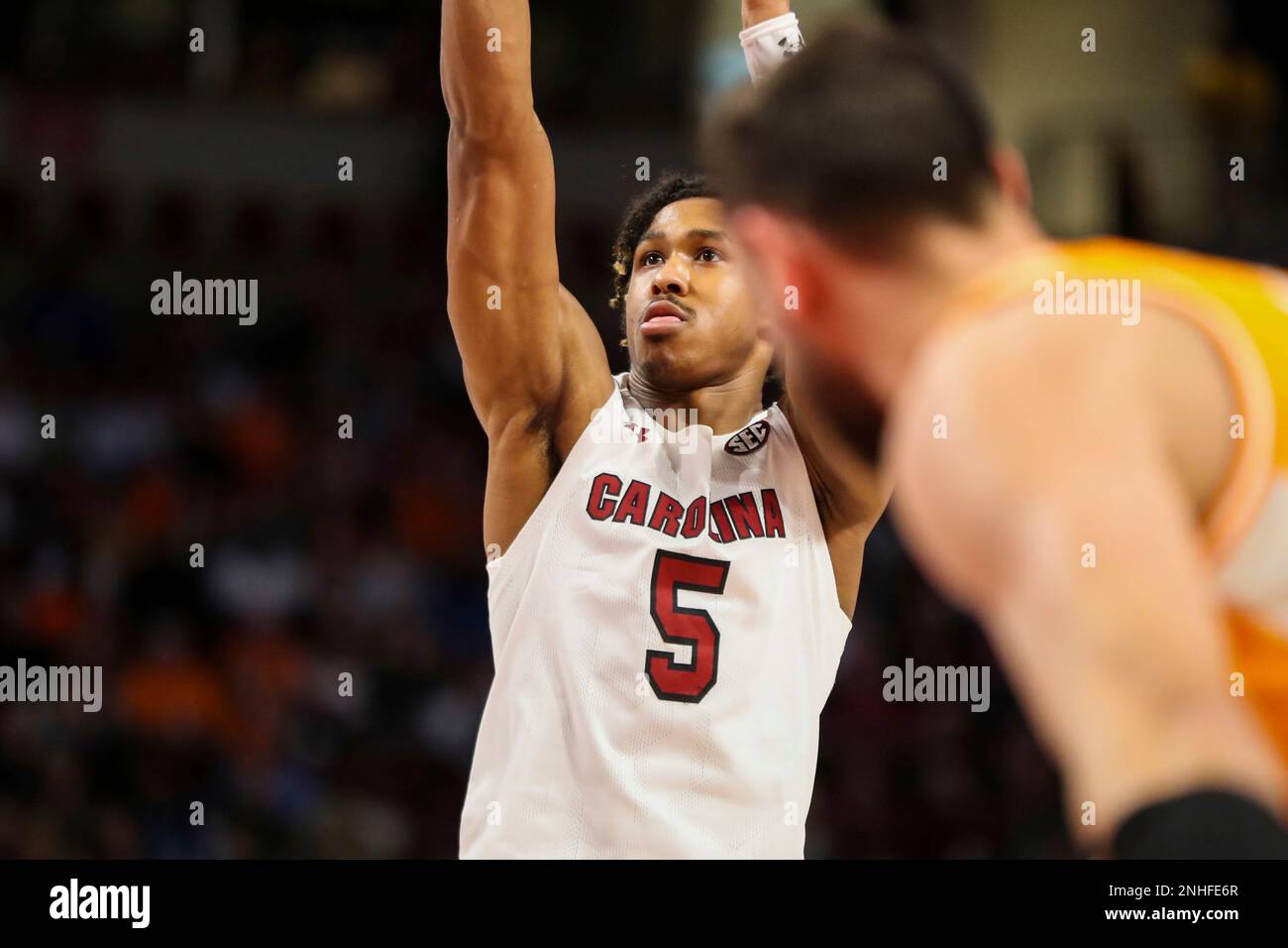 COLUMBIA, SC - JANUARY 07: Meechie Johnson (5) of the South Carolina ...