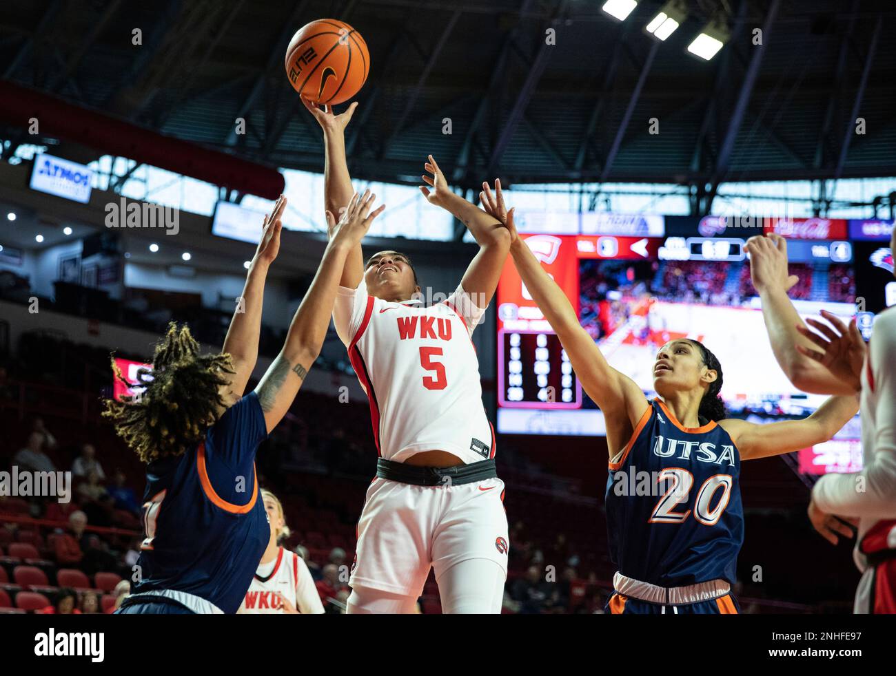 Western Kentucky sophomore guard Mya Meredith (5) shoots a layup as ...