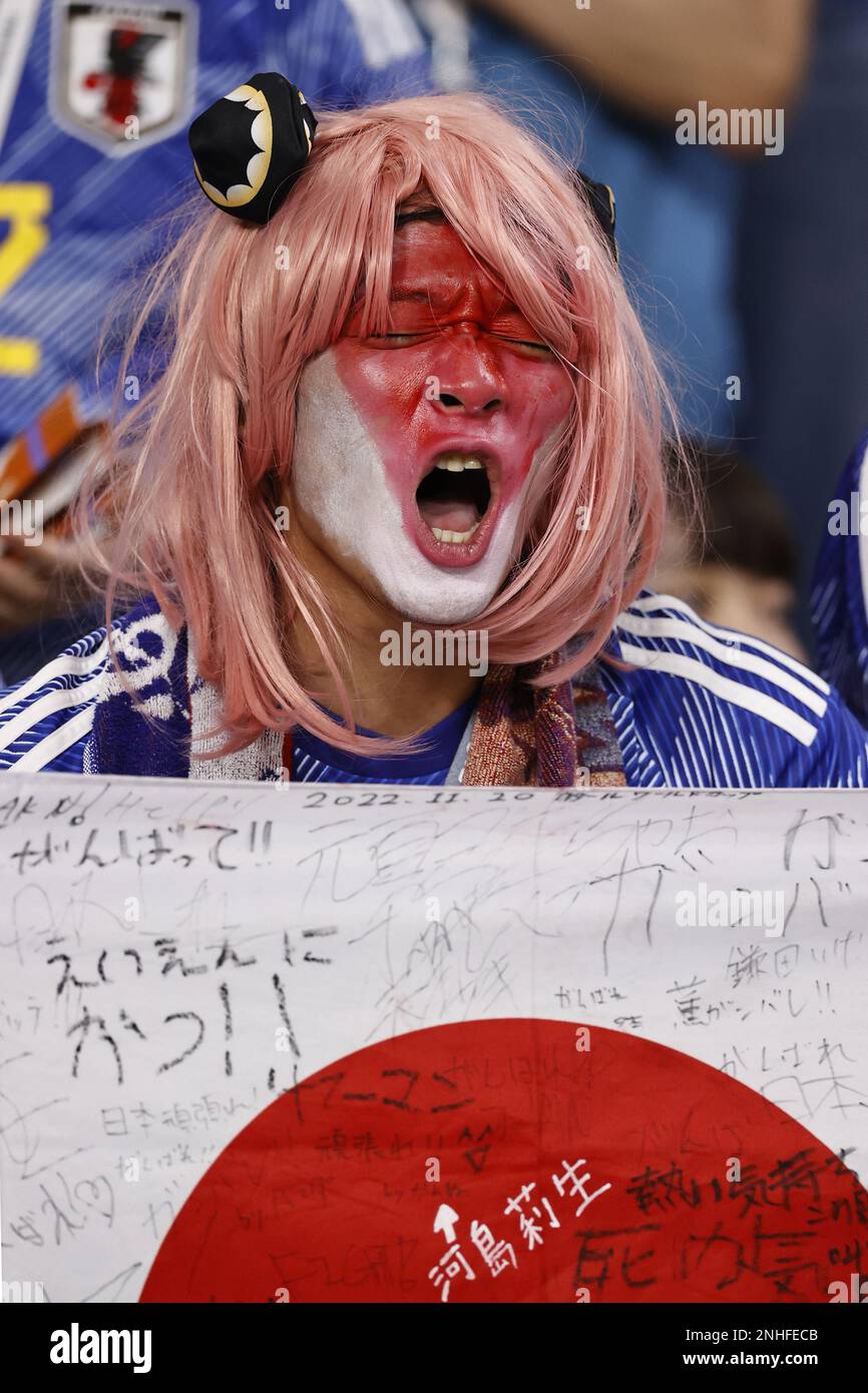 AL-RAYYAN - Japanese fan during the FIFA World Cup Qatar 2022 group E ...