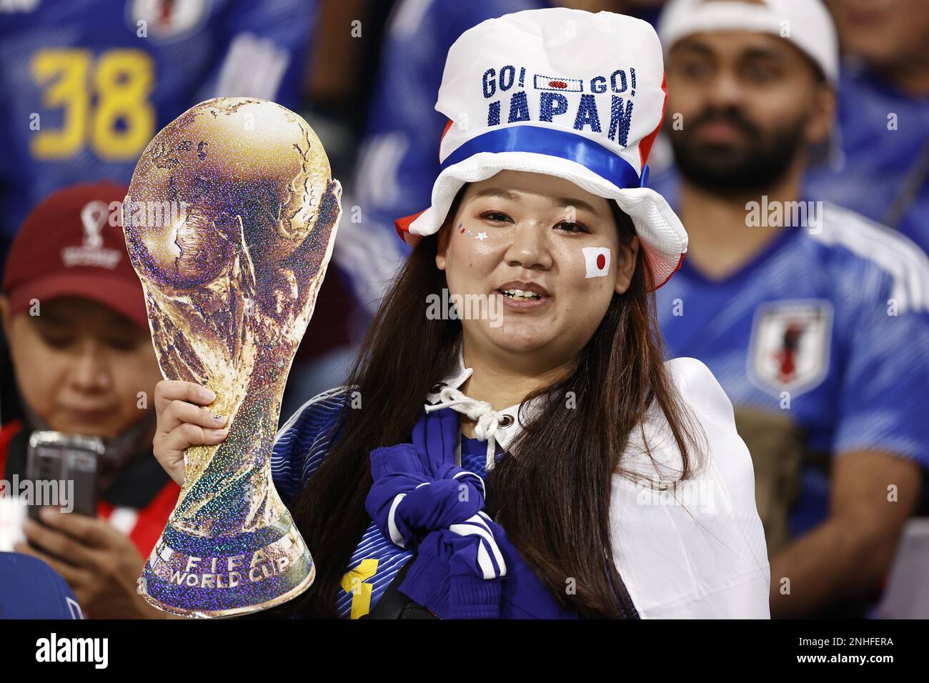 AL-RAYYAN - Japanese fan with FIFA World Cup during the FIFA World Cup ...