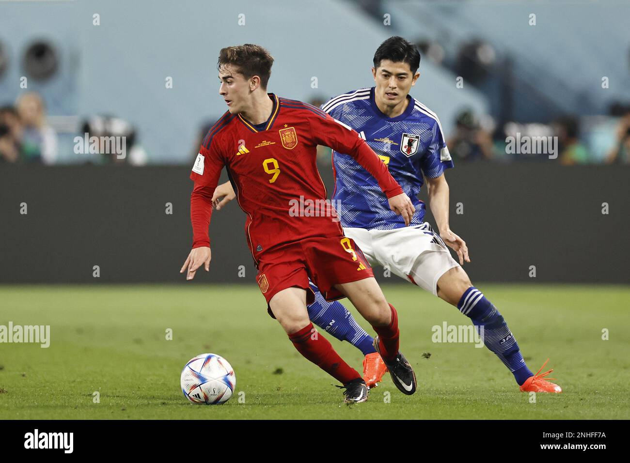 AL-RAYYAN - (LR) Pablo Gavira of Spain, Shogo Taniguchi of Japan during ...