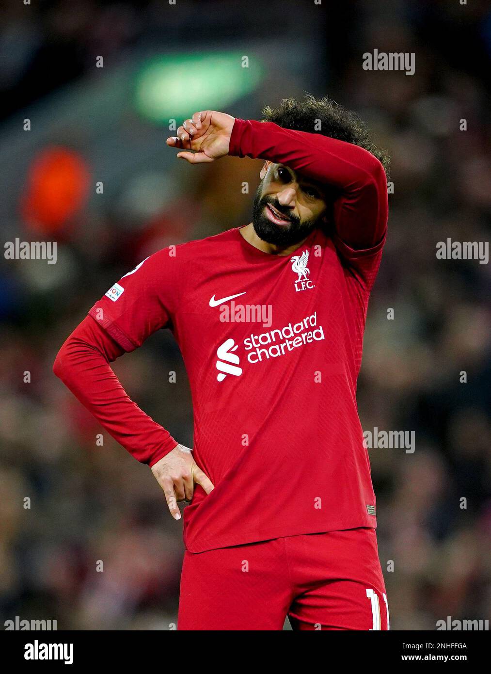 Liverpool's Mohamed Salah appears dejected during the Champions League ...