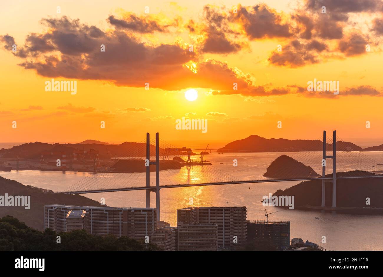 nagasaki, kyushu - dec 12 2022: Bird's-eye view from the observation ...