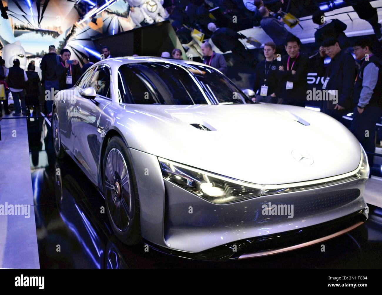 Mercedes Benz displays a new electric vehicle prototype car at CES in ...