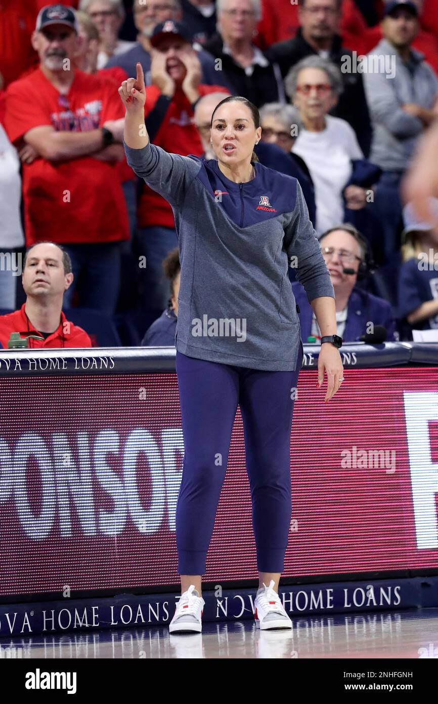 TUCSON, AZ - JANUARY 06: Arizona Wildcats head coach Adia Barnes during ...