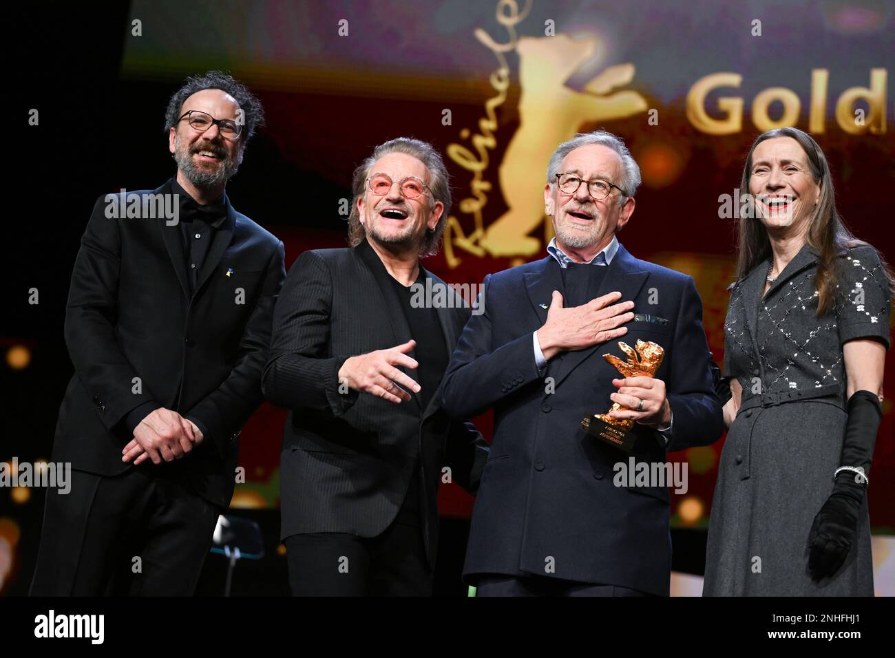 Berlin, Germany. 21st Feb, 2023. Director Steven Spielberg (2nd from ...