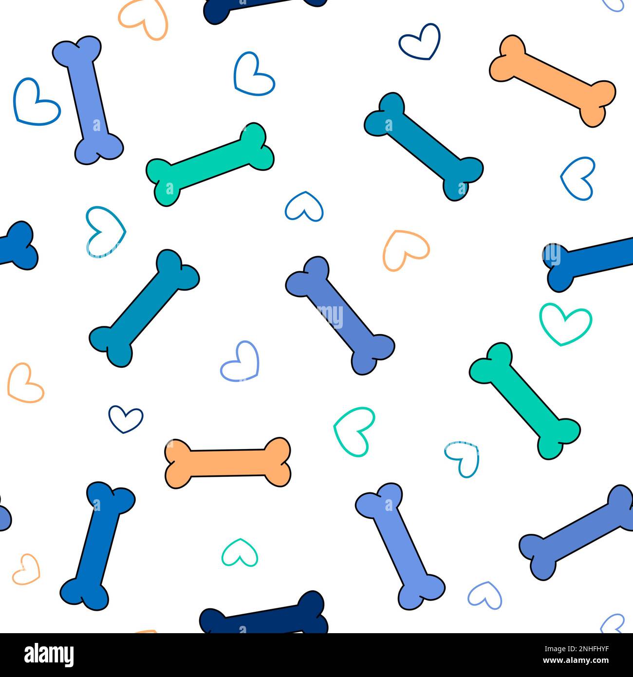 Cartoon animals seamless bones and dog pattern for wrapping paper and ...