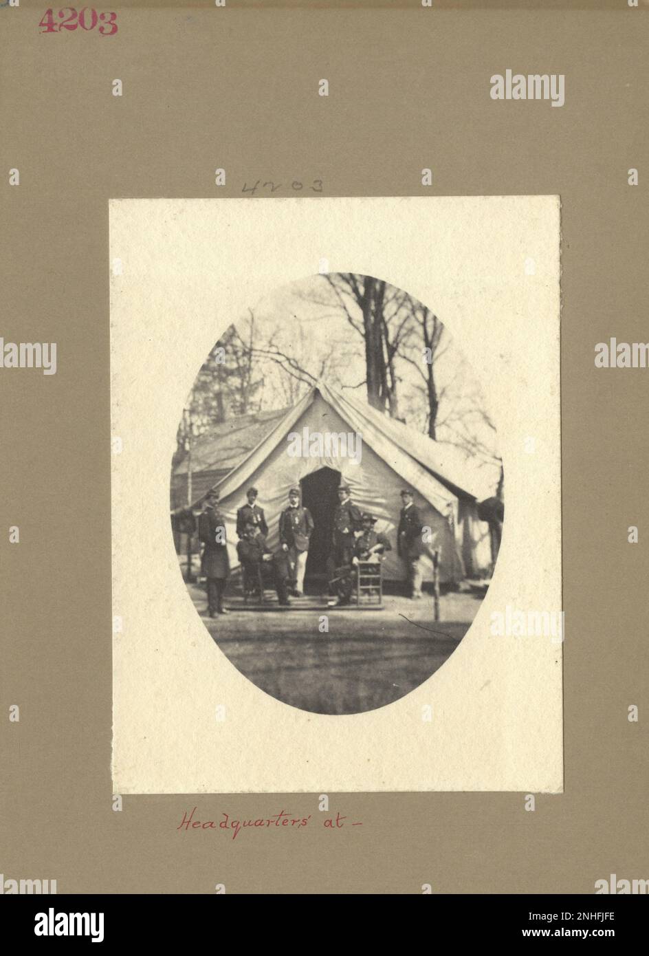 Headquarters, officers in front of tent 19th Century Mathew Brady ...