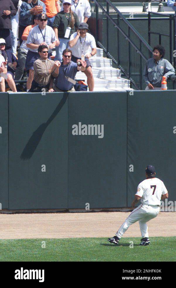 SF Giants Home Opener in the new Pacific Bell Ball Park. The fist HR ...